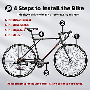 EUROBIKE Road Bike, XC560 700C Road Bikes for Men, 21 Speeds,Lightweight Bicycle, Mens Road Bicycle, Commuter Bike (Silver)