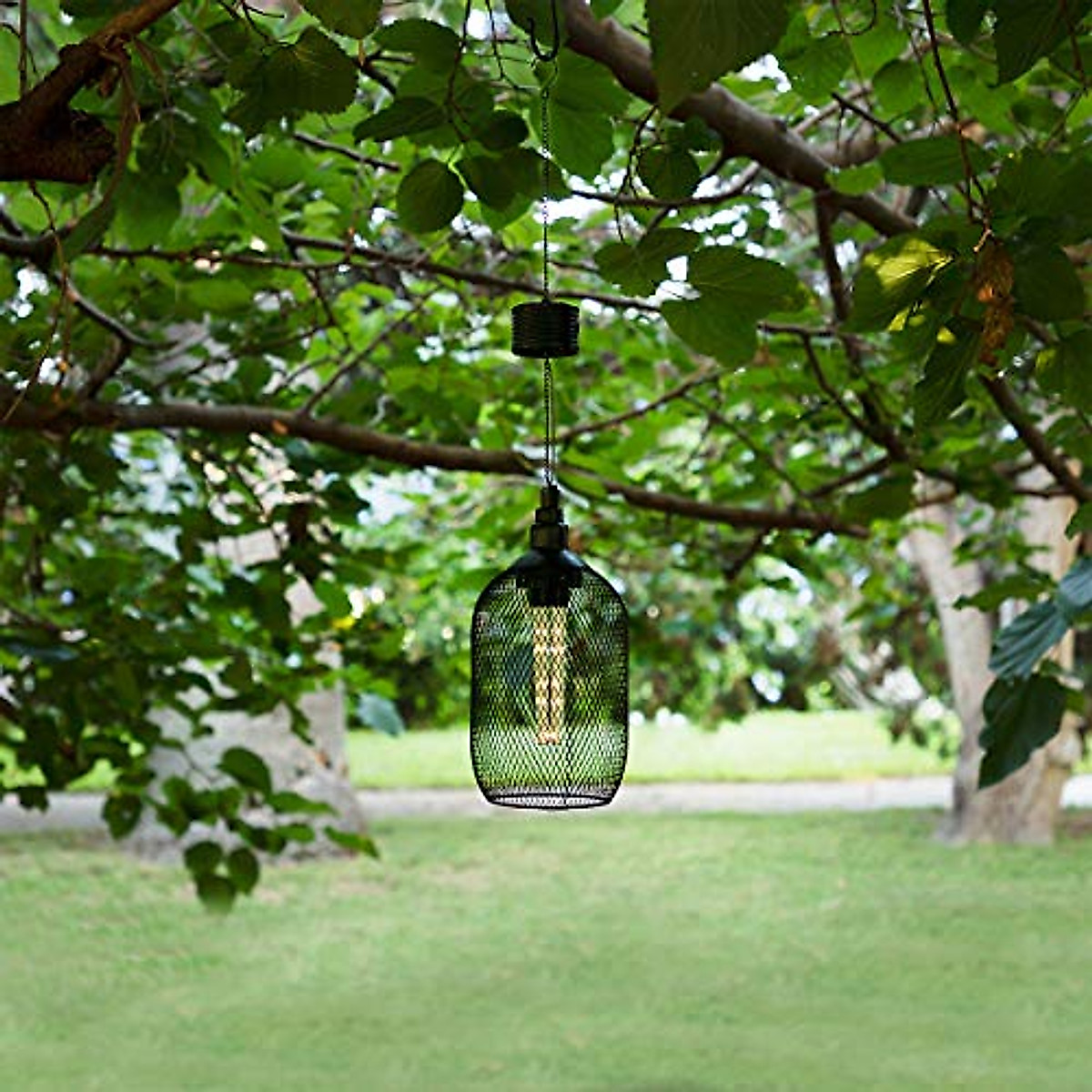 Alpine Corporation QTT391SLR-TM Solar Hanger w/White LED Light, 12", Black