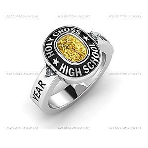 A2Z CUSTOM JEWELRY Custom Class Ring for Women Sterling Silver- personalized graduation gift