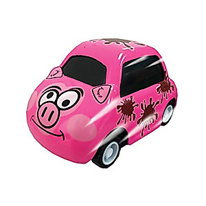 Deluxebase Cutie Critters - Pig from Pull Back Action Dicast Small Car for Kids. Farm Animal Toy Cars That Make Fantastic Pig Gifts