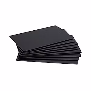 StayMax Anodized Aluminum Business Cards Blanks Metal Engraving Sheets Aluminum Blanks 10 Pack (Black)