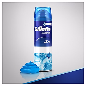 Gillette Series Sensitive Cool Shaving Gel, 7 oz, Pack of 12