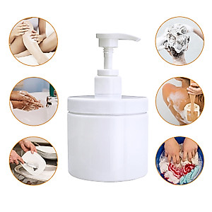 Cosywell Pump Bottle Dispenser Plastic Pump Bottles Refillable Bottles Wide Mouth Jar Style Empty Pump Bottles Bathroom Shower Containers for Lotion Shampoo Conditioner (White, 2X 500ml)