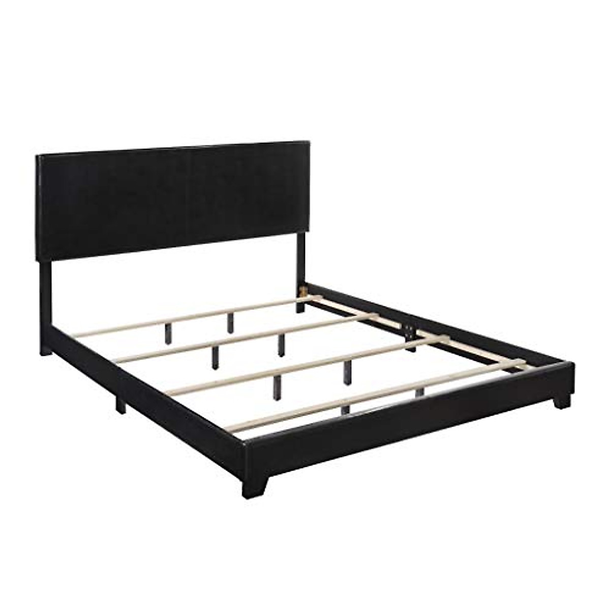 Crown Mark Erin Upholstered Panel Bed in Black, King