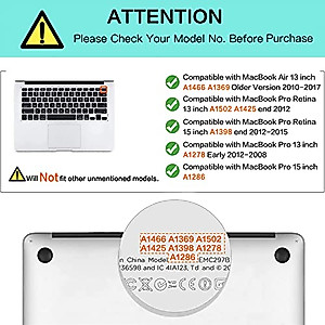 MOSISO Silicone Keyboard Cover Compatible with MacBook Air 13 inch A1466 A1369 2010-2017&Compatible with MacBook Pro 13/15 inch (with/Without Retina Display, 2015 or Older Version), Black