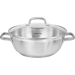 Duxtop Professional Stainless Steel Cooking Pot, 5.7-Quart Stock Pot with Glass Lid, Impact-bonded Technology