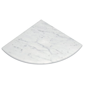 Jusmioke 9 Inch Marble Corner Shower Shelf for Shower Room, Both Side Honed Finish, Bathroom Wall Mounted (Carrara White - 1pcs)
