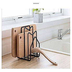 NEIDE Kitchenware Rack Storage Spoon Holder Pan Pot Lid Cover Stand Holder Shelf Rack Tool Pan Pot Lid Cover Rack C Board Storage Holder Shelf Kitchen Stand Multi-Pot Lid Rack Wall Space