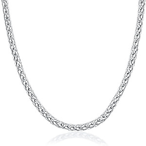 PORI JEWELERS Sterling Silver Italian 2.5mm Solid Franco Square Box Link Chain Necklace - (Silver, 20)