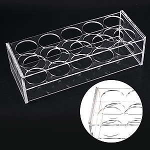 MECCANIXITY 10-Well Acrylic Test Tube Rack Holder Lab Stand 40mm Hole Diameter Clear for Lab Tube 100ml