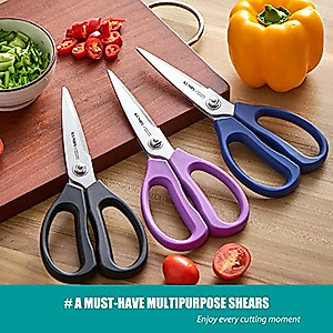KUNIFU Kitchen Scissors All Purpose Heavy Duty, Kitchen Shears Come Apart Dishwasher Safe, Ultra Sharp Stainless Steel Kitchen Gadgets, Cooking Cutter for Chicken, Meat, Poultry, Fish, Herbs, Grape