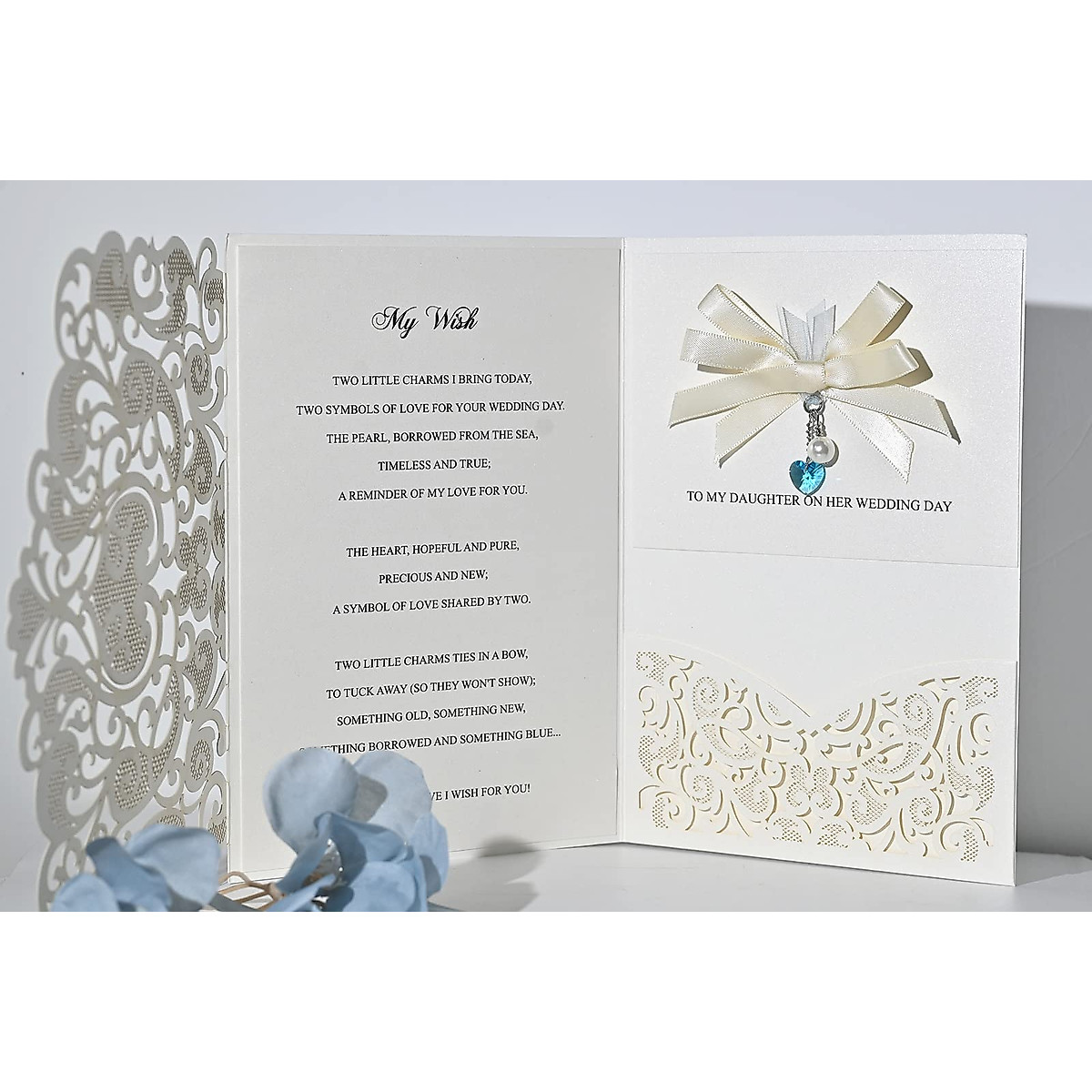 Gifts for Daughter on Wedding Day Something Blue for Bride on Wedding Bridal Shower Gifts for Bride Mother to Daughter Wedding Gifts Bride Gifts for Wedding Day Wedding Gown Charm Bouquet Charm