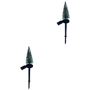 balacoo 2pcs Solar Christmas Tree Lamp Christmas Tree Garden Stake Christmas Solar Lights Outdoor Stakes Lights Landscape Pine Trees Lighting for Home Lawn Yard Patio Pathway Green