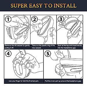 SOULWIT Ear Pads Cushions Replacement, Earpads for Sennheiser HD 4.50BT, HD 4.50, HD 4.50BTNC, HD 4.50SE, HD 4.40BT, HD 4.30G, HD 4.20S, HD 458BT, HD 450, HD 450BT, HD 400S, HD 350BT, HD300 Headphones
