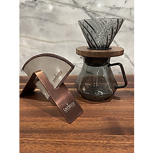 Cafecito Personal Pour Over Glass Coffee Carafe Set 20 oz | Glass Coffee Maker Carafe Dripper Brewer Cafecito Filter Included | Coffee Lover Gift Set