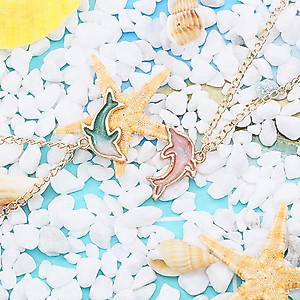 My Own Tong Cute Alloy Dolphin Pendant Necklace Marine Animals Colored Fish Jewelry For Women ,Party Favors And Stocking Stuffers For Girl (Green)