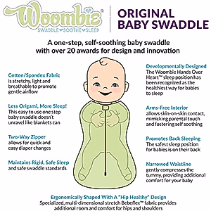 Woombie Original Baby Swaddling Blanket - Soothing, Cotton Baby Swaddle - Wearable Baby Blanket, Princess Pink, 5-13 lbs