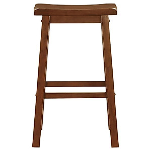 Wooden 29" Bar Stools, Chestnut (Set of 2)