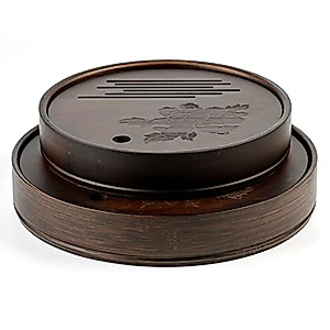 Bamboo Peony Tea Tray, Chinese Gonfu Tea Serving Tray (Big)