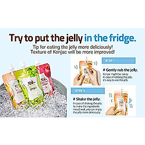 RAWEL Thingle Delicous Konjac Jelly 1box (130ml x 10packs) / 6 Calories/Sugar Free/Low Calories/Fruit Flavor Jelly with low carb/Drinkable Zero Sugar Jelly Dessert (Hibiscus & Pomegrante)