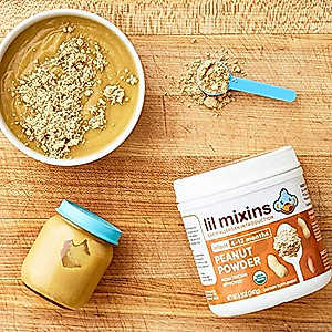 Lil Mixins Early Allergen Introduction Powder, Peanut | Baby Stage 1-3, For Infants & Babies 4-12 Mo., Support Healthy Food Tolerance | 8.5 Oz Jar, 4 Month Supply