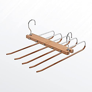 PRIM HOME Pants Hangers Space Saving - Wood Scarf Hangers for Closet Organizer - Jean Hangers Scarf Holder Closet Space Saving Hangers - Pants Rack Leggings Hanger Space Saver Closet Organization