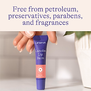 Lansinoh Lanolin Lip Balm, Moisturizing Lip Care, 4 Pack, 0.25 Ounces Each