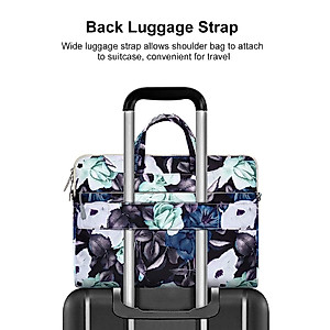 MOSISO Laptop Shoulder Bag Compatible with MacBook Air/Pro,13-13.3 inch Notebook,Compatible with MacBook Pro 14 inch 2023-2021 A2779 M2 A2442 M1, Succulent Briefcase Sleeve Case with Belt