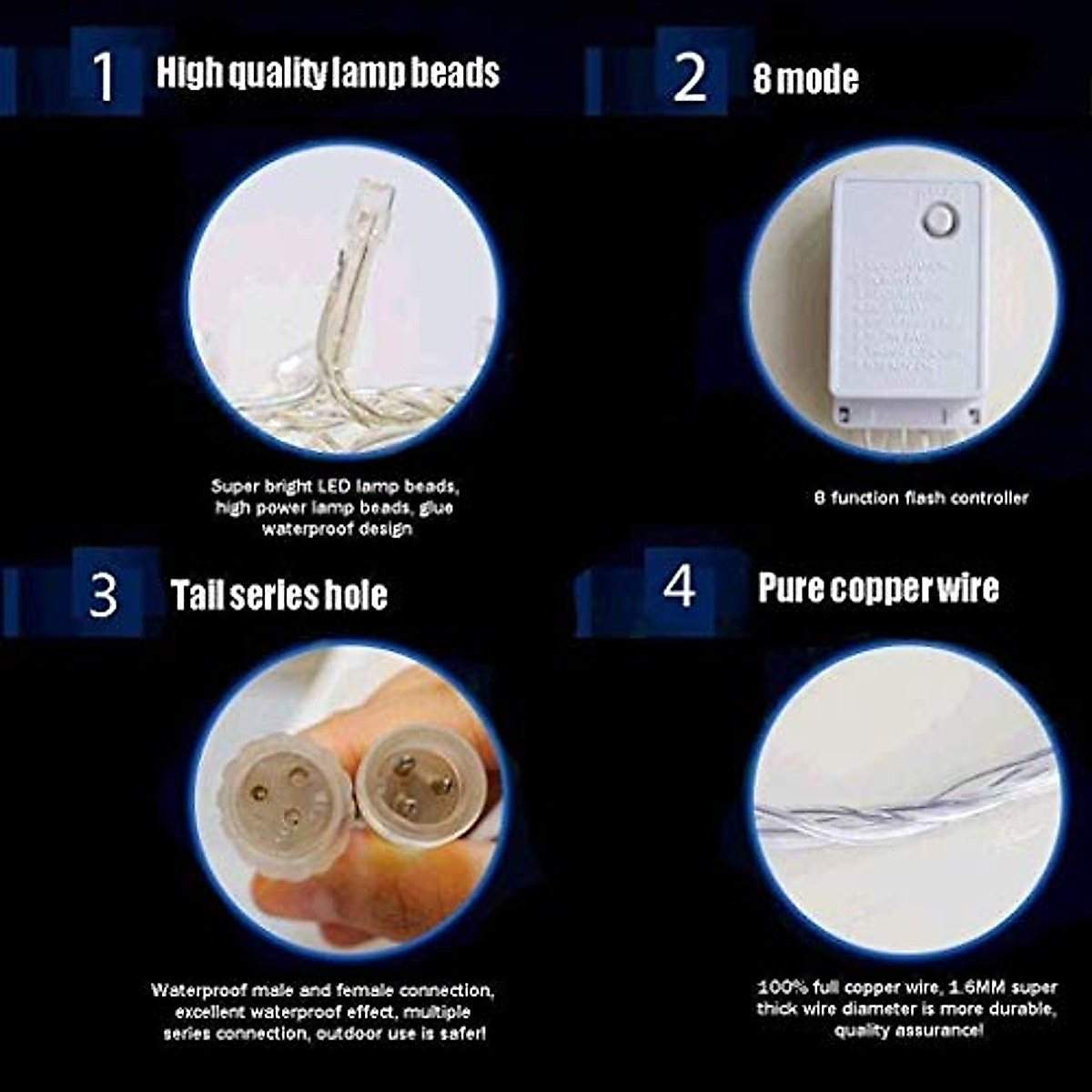 LIUPENGWEI 300 LED Curtain String Lights, USB Plug In Window Lights, 3m X 3m 8 Modes Remote Control Fairy Light Waterproof LED Copper String Lights For Outdoor Indoor Wedding Christmas Party Garden Be