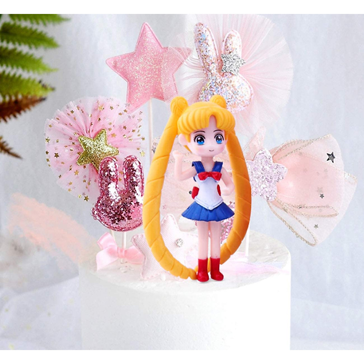 HYSTYLE 6 Pcs Lovely Girl Figurines Toys Mini Figure Collection Playset, Cake Topper Toy Doll Set, Car Doll, Office Ornament, Miniature Decorations, Landscape Scenes