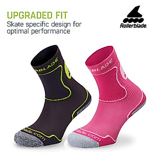 Rollerblade Boys Modern Performance Kids Socks, Inline Skating, Multi Sport, Fuschia and Pink, Fuchsia/Pink, Small US