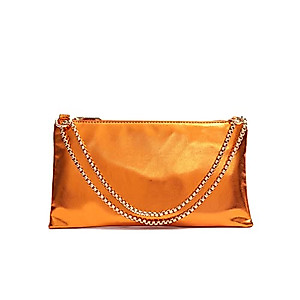 PHUMEE Mini Evening Clutch Purse for Women Charm Glossy Square Shoulder Handbag Hobo Bags Party Club