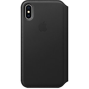 Apple iPhone X Leather Folio - Black
