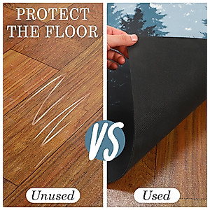 Shellwei Office Chair Mat for Hardwood Floor Watercolor Forest Desk Chair Mat 36 x 48 Inches Computer Desk Floor Mat Under Desk Rug for Forest Office Home Desk Supplies