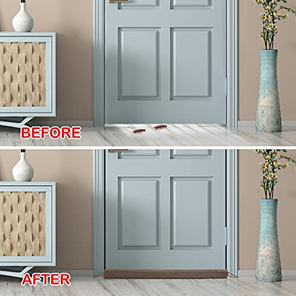 KAKICLAY 36 Inch Draft Stopper for Bottom of Doors and Windows, Heavy Duty Sound Proof Door Draft Guard Gap Snake, Weighted Under Door Noise/Cold Air/Wind Blocker, 2.2Lbs