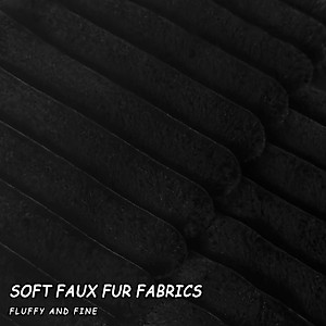 2 Pack 18x18 Pillow Cover Velvet Pillow Covers, Faux Fur Square Throw Pillow Covers for Living Room Decorations Throw Pillow Case, Throw Pillow Cover Cushion Cover for Home Sofa Bedroom Car, Black