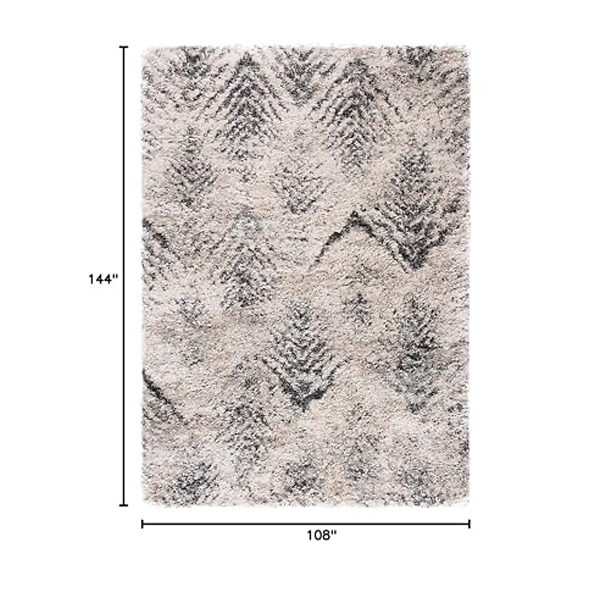 SAFAVIEH Iceland Shag Collection Area Rug - 9' x 12', Cream & Grey, Modern Design, Non-Shedding & Easy Care, 2.5-inch Thick Ideal for High Traffic Areas in Living Room, Bedroom (ISG514A)