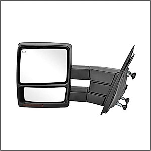 Perfit Zone Towing Mirrors Replacement Fit for 2007-2014 F-150, POWER HEATED ,W/AMBER SIGNAL,W/PUDDLE LIGHT,BLACK (PAIR SET)