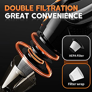 HOTOR Car Vacuum Cleaner with High Power, Portable & Handheld Vacuum Cleaner Corded with Mutiple Accessories for All-Round Cleaning