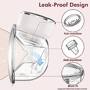 NaNaLazy Wearable Breast Pump Hands Free of Longer Battery Life & LED Display, Portable Electric Breast Pump with 3 Modes & 9 Levels & Low Noise, 24 mm Flange, 2 Pcs White