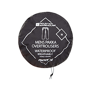 Mountain Warehouse Pakka Mens Waterproof Rain Over Pants - Breathable Black Large