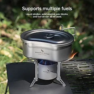 Boundless Voyage Titanium Spirit Alcohol Stove Camping Mini Spirit Cooker Alcohol Burner with Foldable Stands Brackets for Backpacking Hiking Ti2016C