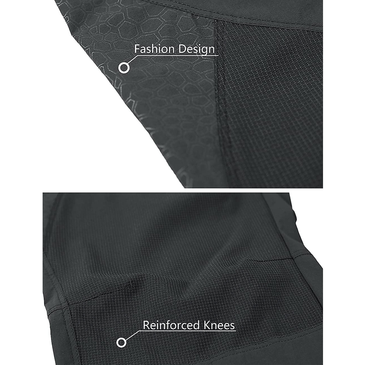 MAGNIVIT Men's Shorts with Long Length Outdoor Performance Three-Quarter Jogger 3/4 Capri Pants Dark Grey