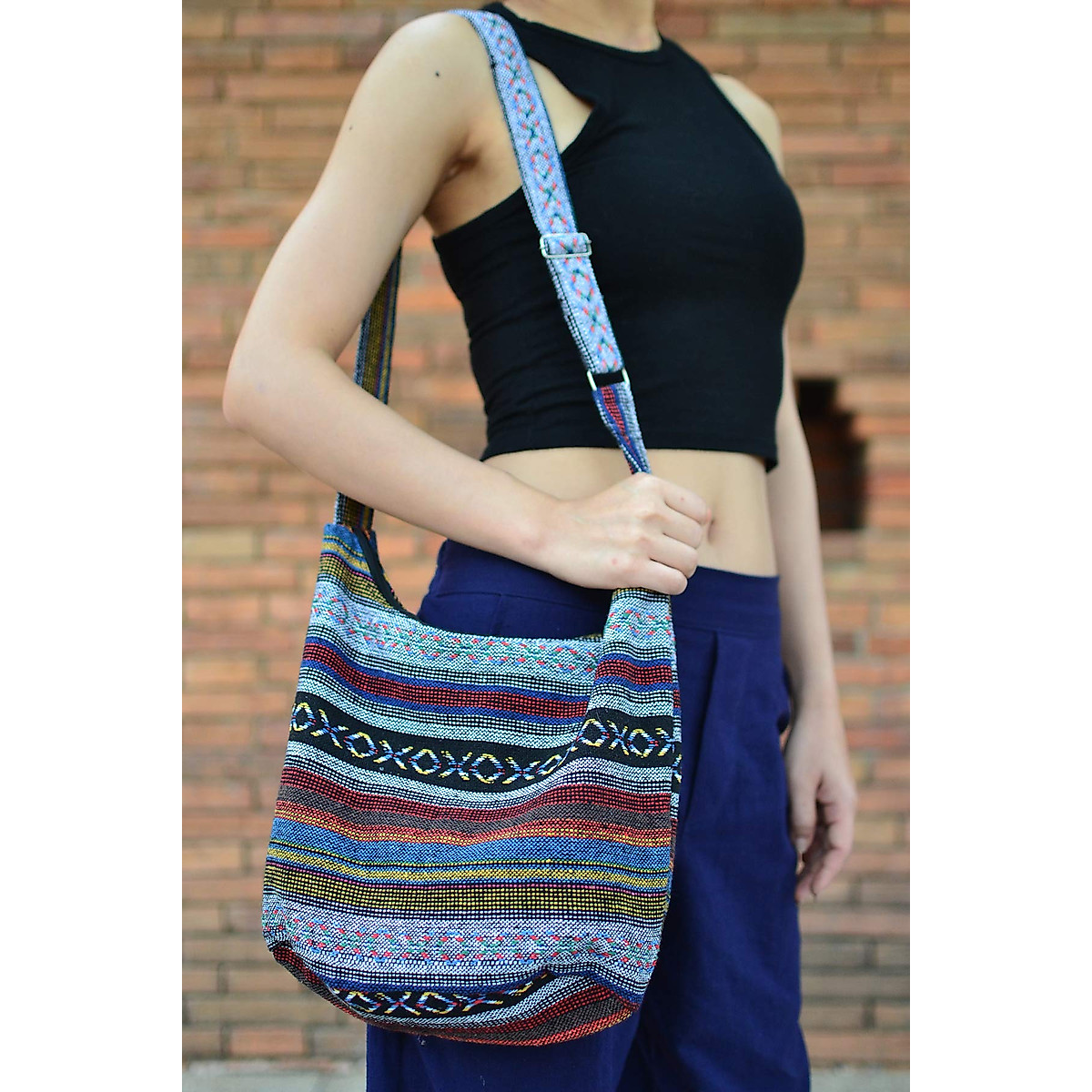 Your Cozy Sling Purse Hippie Bags For Women Crossbody Bag Thai Top Handmade Shoulder Bag with Adjustable Strap Tribe-02
