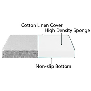 FAJIAYI 5cm Thick Bench Cushion for Indoor Outdoor Furniture 2 3 Seats Long Garden Chair Cushion Patio Bench Swing Cushion Mat for Wooden Bench Cushion, 60x30x5cm, Gray-2