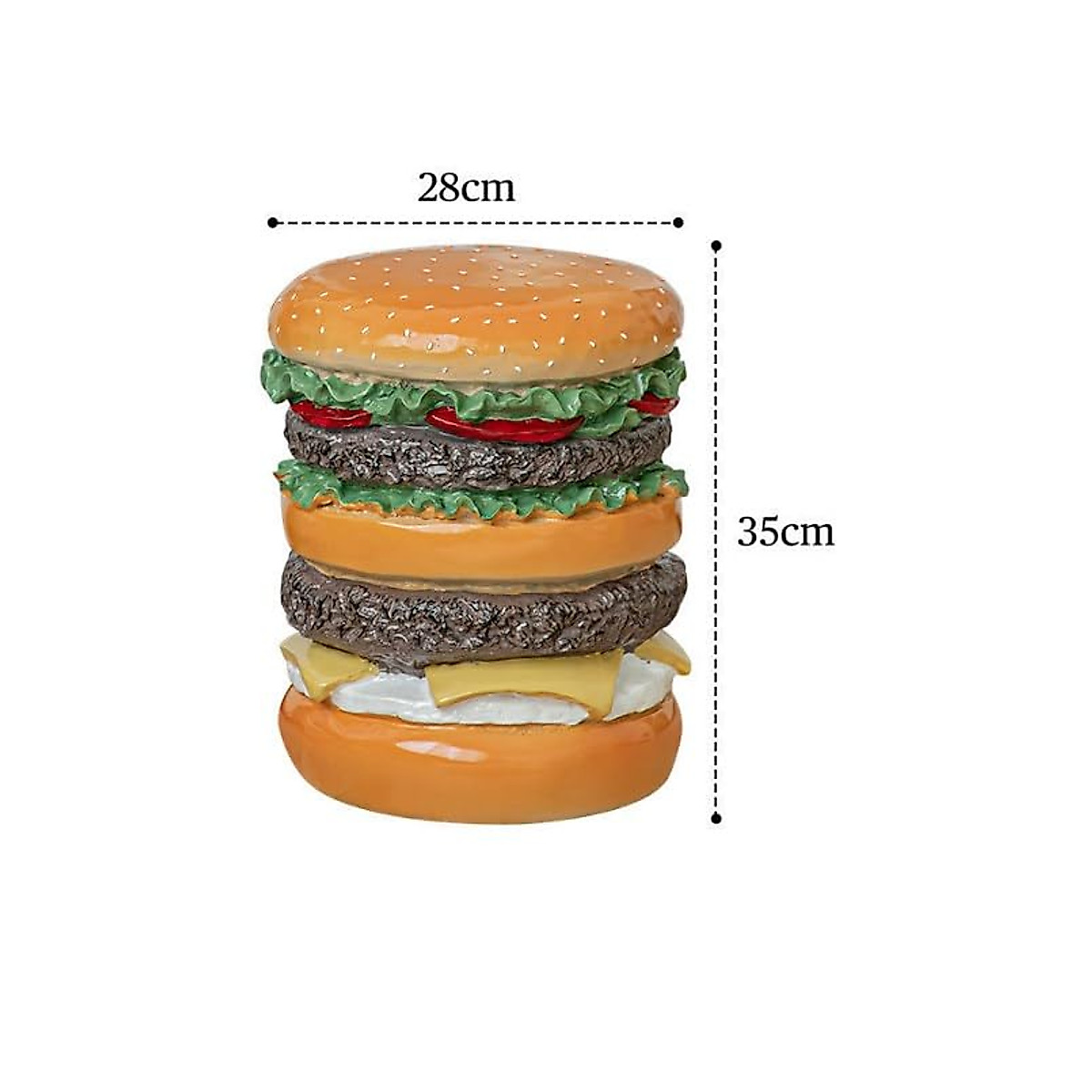 Small Stool for Living Room Bedroom Cute Stylish Stool Hand Painted Ergonomic Multifunctional Shoe Changing Stool (Burger Stool)