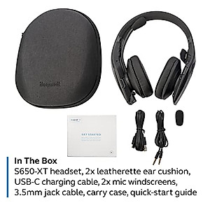 BlueParrott S650-XT Bluetooth – 2-in-1 Convertible Stereo to Mono Headset with Activated Noise Cancellation, Extended Wireless Range and IP54-Rated Protection, Black
