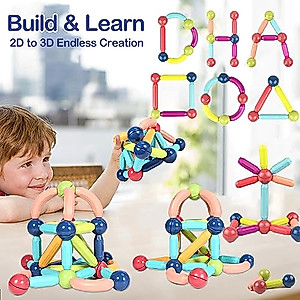 yiyisibao Magnet Toys for Ages 2-4, Magnetic Blocks STEM Learning Educational Toddler Toys 2-3, 40 PCS Montessori Toys for 2 Year Old Boy Girl Gifts Toys for 3 Year Old Boys & Girls