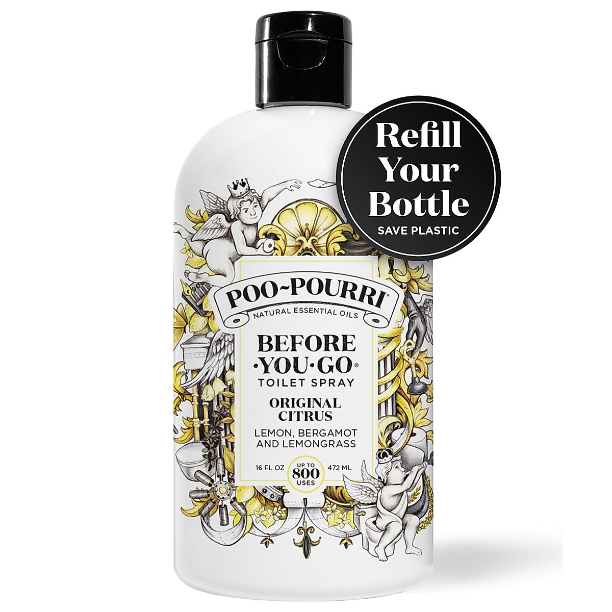 Poo-Pourri Before-You- go Refill Bottle, 16 Fl Oz, Original Citrus 16 Fl Oz