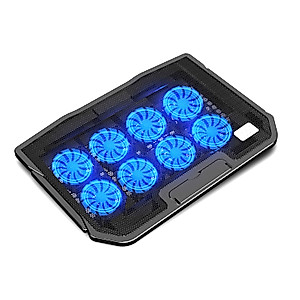 Aluminum Panel Laptop Cooling Pad, Gaming 6Fans 16inch Laptop Cooler Stand Fan, Adjustable Foldable Long Stand, Fans Switch with dimmable-Speed, for MacBook Air Pro Dell XPS HP Alienware Notebook